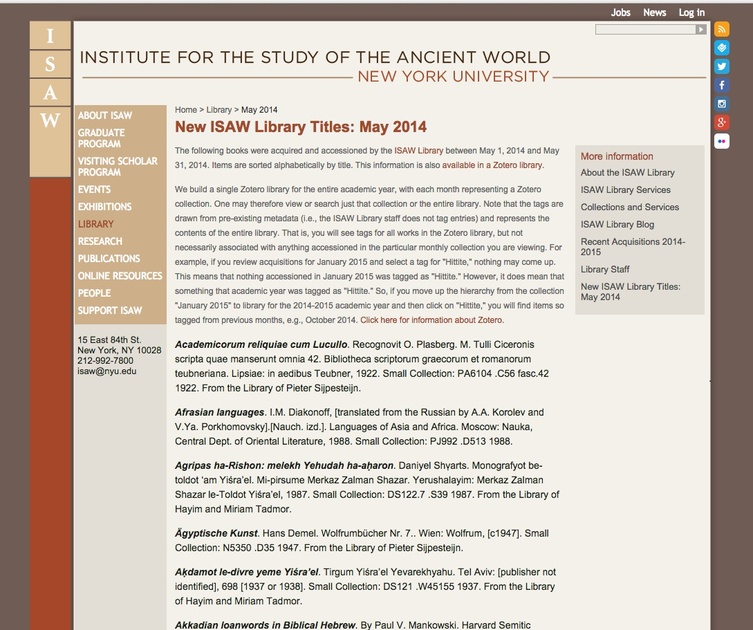 ISAW Library Adds New Online Features — Institute for the Study of the ...