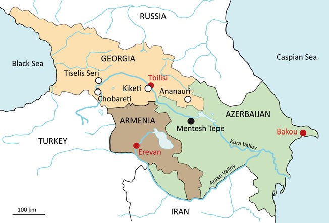 Map of the ancient South Caucasus with archaeological sites — Institute ...
