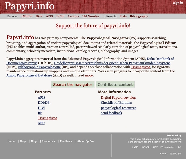 Papyri.info — Institute for the Study of the Ancient World